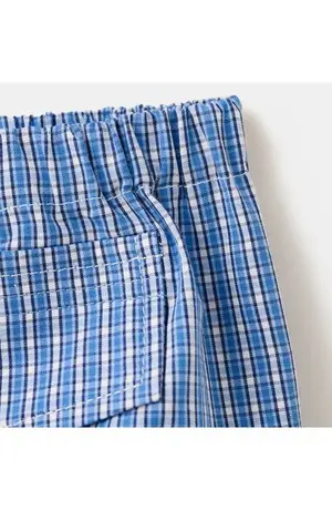 Mango Checked Elastic Waist Ultrashort Shorts