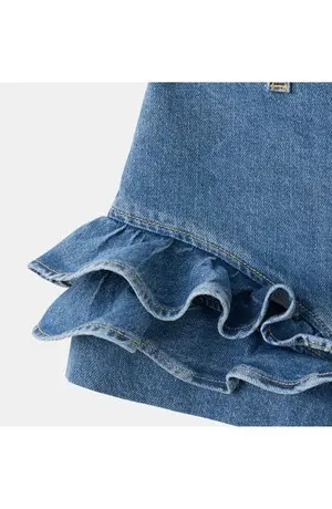 Mango Agata Denim Shorts With Ruffle Detail