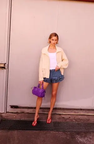 Mango Agata Denim Shorts With Ruffle Detail