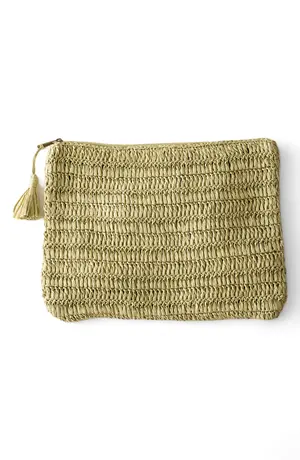 HAVEN WELL WITHIN Straw Clutch - Celery Leaf