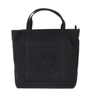 Maison Kitsuné Fox Head Small Tote Bag - Black