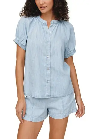 Bella Dahl Chambray Short Sleeve Button-up Shirt