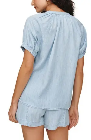 Bella Dahl Chambray Short Sleeve Button-up Shirt