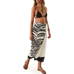 VIX PAULA HERMANNY Flora Placement Print Cotton Cover-up Pareo - Multi