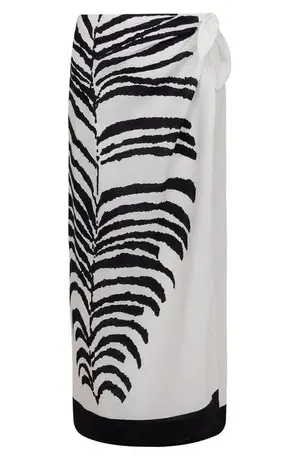 VIX PAULA HERMANNY Flora Placement Print Cotton Cover-up Pareo