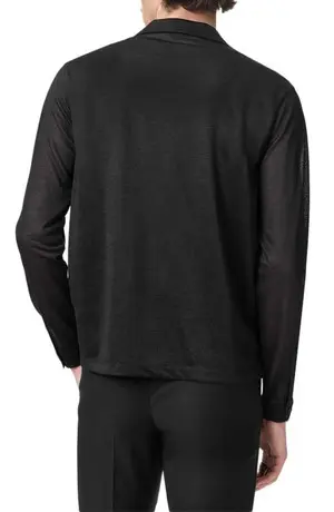 John Varvatos Sintra Summer Military Button-up Shirt - Black