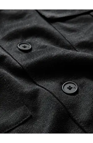 John Varvatos Sintra Summer Military Button-up Shirt - Black