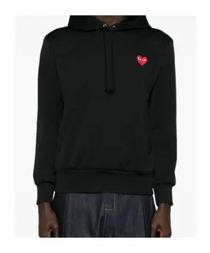 Comme Des Garçons Heart Patch Hooded Sweatshirt