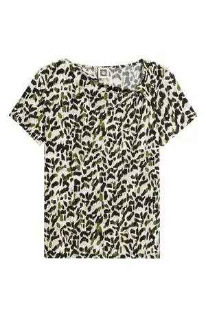 Anne Klein Asymmetrical Neck Printed Top