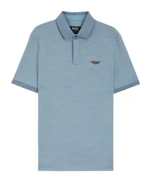 Hugo Boss Striped-trim Polo Shirt - Light Blue