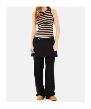 GANNI Striped Ribbed Sleeveless Tank Top