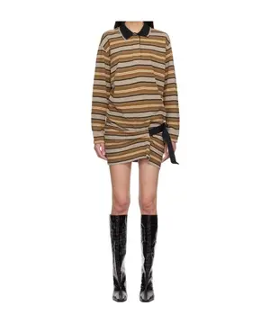 Isabel Marant Étoile Isea Striped Polo Dress - Beige