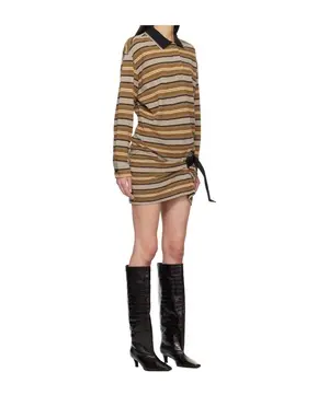 Isabel Marant Étoile Isea Striped Polo Dress - Beige