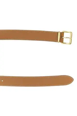 Miu Miu Logo Engraved Buckle Belt - Caramel