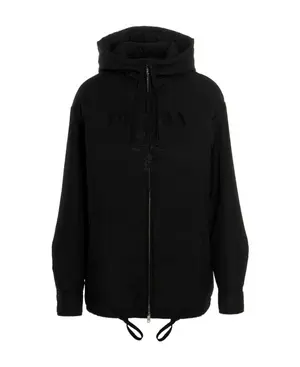Prada Re-nylon Hooded Jacket With Logo Print