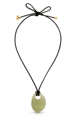 Ettika Resin Medallion Necklace - Olive