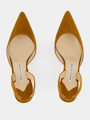 Manolo Blahnik Pointed Toe Slingback Stiletto Sandals