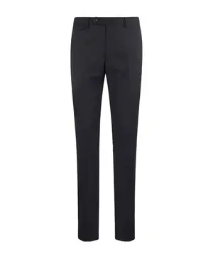 Tagliatore Belt Loops Slacks With Pleated Details - Black