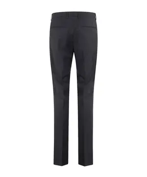 Tagliatore Belt Loops Slacks With Pleated Details - Black