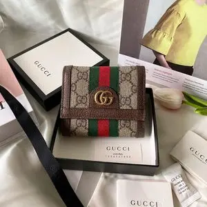 Gucci Ophidia Gg Card Case Wallet - Green