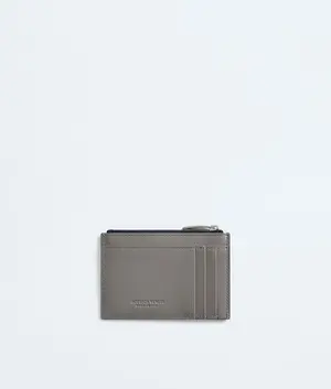 Bottega Veneta Intrecciato Zipped Card Case - Midnight/basalt