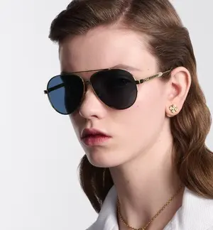 Dior Aviator Sunglasses With Engraved Temples
