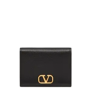 Valentino Garavani Logo Plaque Wallet - Black