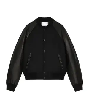 Givenchy Reverse Logo Wool Bomber Jacket - Black