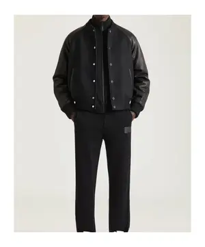 Givenchy Reverse Logo Wool Bomber Jacket - Black