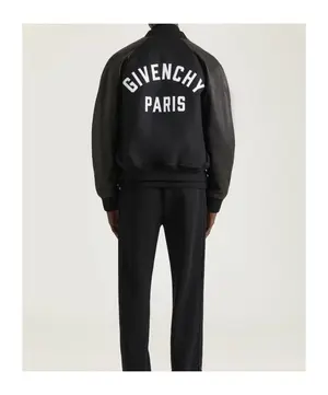 Givenchy Reverse Logo Wool Bomber Jacket - Black