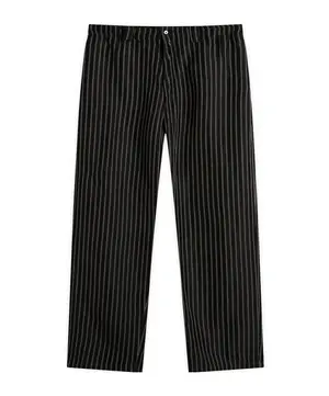 WILLY CHAVARRIA Toluca Striped Wide-leg Trousers - Black