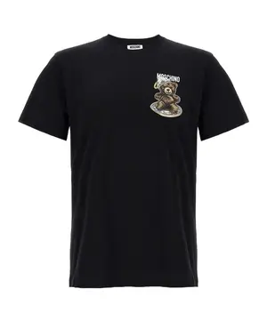 Moschino Printed Crewneck T-shirt - Black
