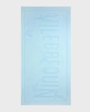 Vilebrequin Organic Cotton Beach Towel Doves X 3.paradis Towel Sand - Blue