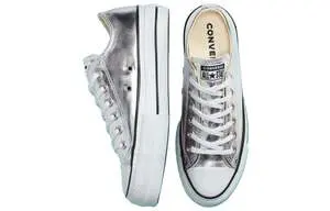 CONVERSE Chuck Taylor All Star Lift Ox Sneakers - Silver/white