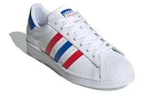 Adidas Superstar Sneakers With Red And Blue Stripes