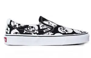 VANS Slip-on Skull Print Casual Sneakers - Black