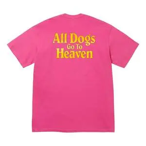 Supreme All Dogs Go To Heaven T-shirt - Fuchsia