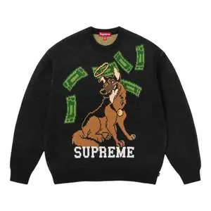 Supreme All Dogs Go To Heaven Knit Sweater - Black