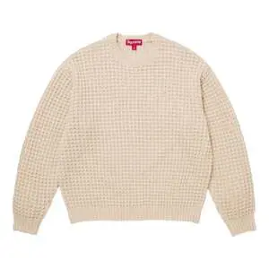 Supreme Small Box Waffle Sweater - Natural