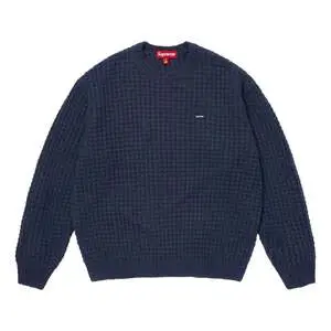 Supreme Small Box Waffle Sweater - Navy