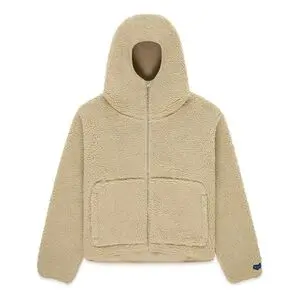SP5DER Teddy Fleece Zip Up Hoodie - Tan