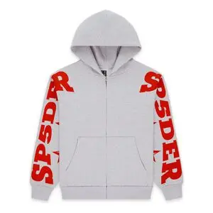 SP5DER Mx555 Zip Hoodie - Heather Grey