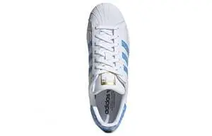 Adidas Superstar Low Top Sneakers With Blue Logo Print
