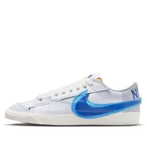 Nike Blazer Low '77 Jumbo Double Swoosh Sneakers - White/blue