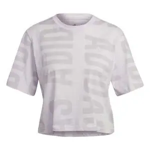 Adidas Logo Printed Cropped T-shirt - Pink