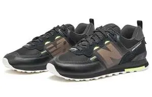 NEW BALANCE 574 "black Bleached Lime Glow" Sneakers - Black/grey/green