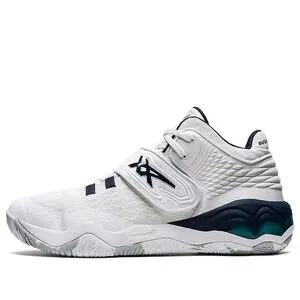 Asics Mid Top Basketball Sneakers With Velcro Fastening - White/blue