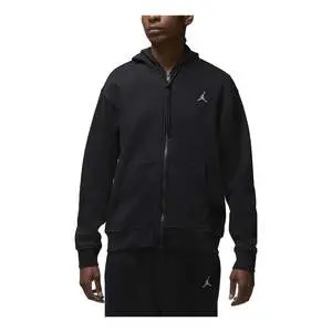 JORDAN Full-zip Fleece Hoodie - Black