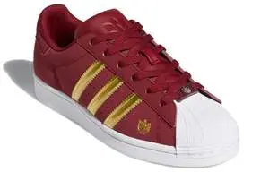 Adidas Superstar Burgundy Gold Metallic Sneakers