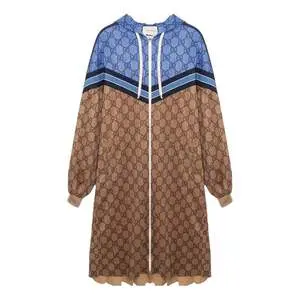 Gucci Technical Jersey Gg Long Jacket - Blue/camel